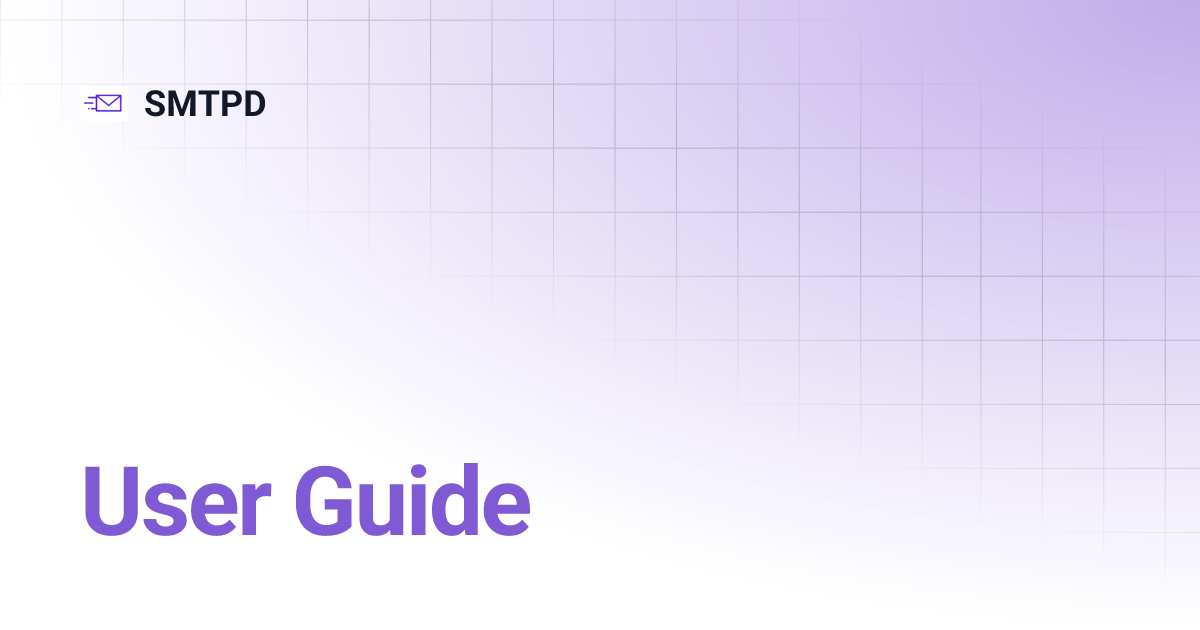 User Guide | SMTPD